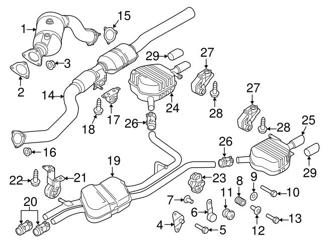 Genuine VW/Audi 4H0253099A Exhaust System Hanger Bracket; Left Front ...