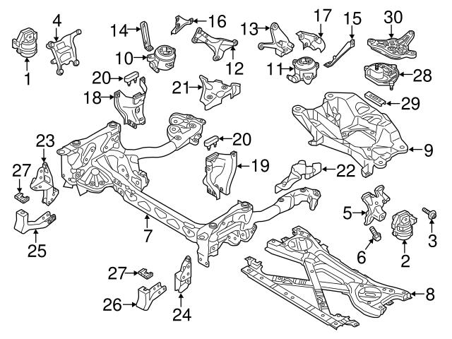 Genuine VW/Audi 4H0399152BC Auto Trans Mount; Front Right - Audi ...