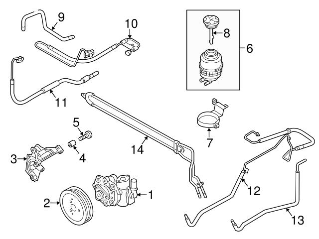 Genuine VW/Audi 4H0422893BF Power Steering Pressure Hose - Audi ...