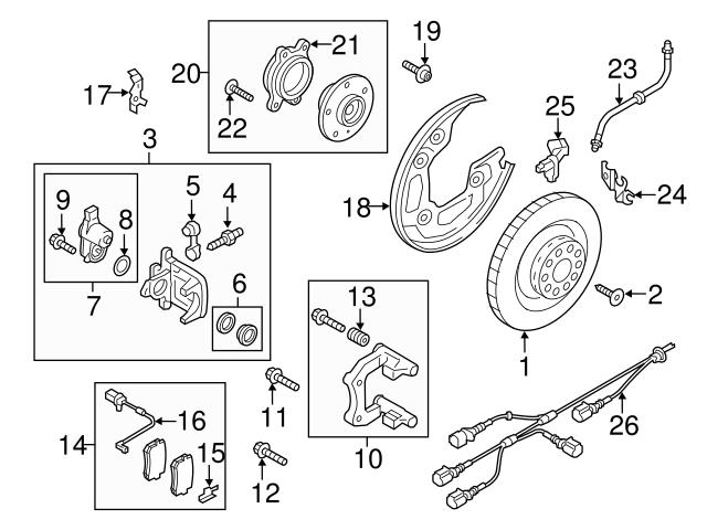 Genuine VW/Audi 4H0698451P Brake Pad Set; Rear - Audi | 4H0698451F ...