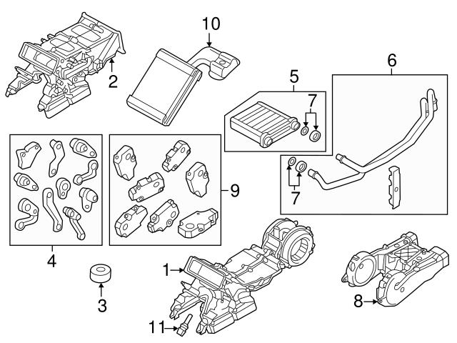Genuine VW/Audi 4H0820105 A/C Evaporator Core; Rear - Audi | AU4H0820105