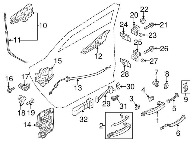 Genuine VW/Audi 4H0837879BGRU Exterior Door Handle Cover; Left - Audi ...