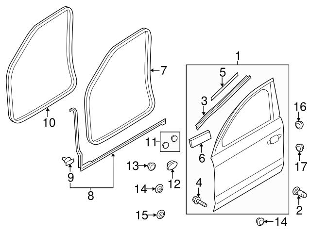 Genuine VW/Audi 4H0837911A Door Seal; Left, Right - Audi | AU4H0837911A