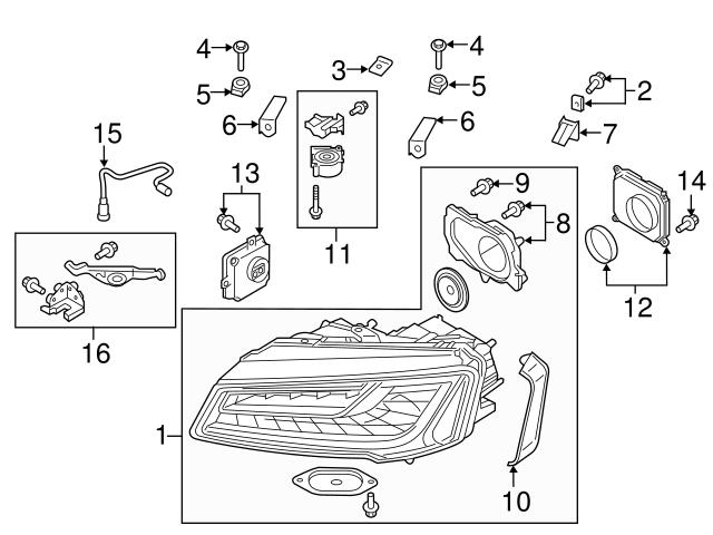 Genuine VW/Audi 4H0907697 Daytime Running Light Module; Left, Right ...
