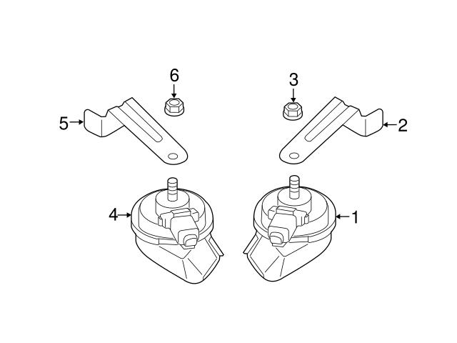Genuine VW/Audi 4H0951221 Horn - Audi | AU4H0951221
