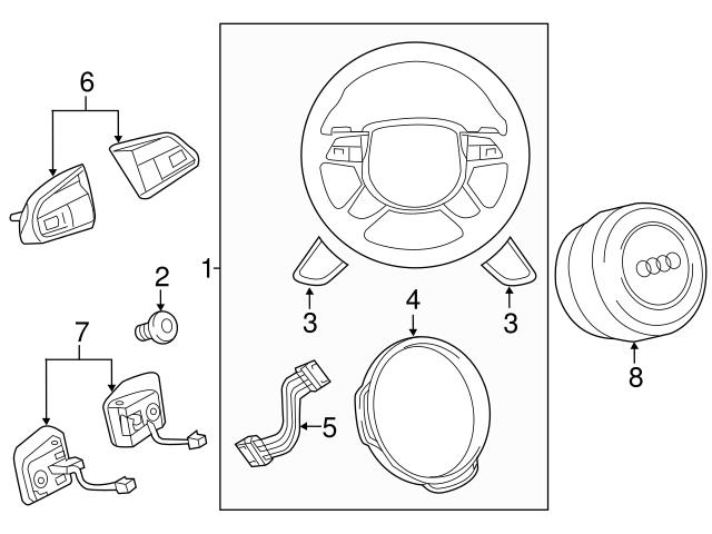 Genuine VW/Audi 4H0951523D5PR Steering Wheel Transmission Shift Control ...