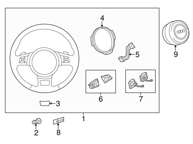 Genuine VW/Audi 4H0951523E5PR Steering Wheel Transmission Shift Control ...