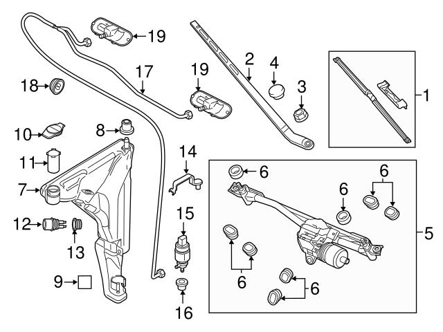 Genuine VW/Audi 4H0955987 Windshield Washer Nozzle; Left - Audi ...