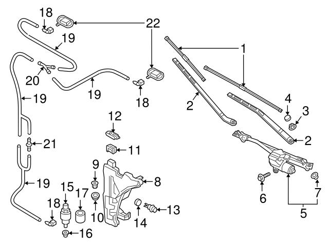 Genuine VW/Audi 4H0955987C Windshield Washer Nozzle; Left, Left Outer ...