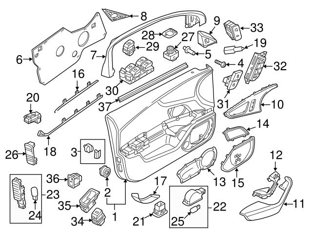 Genuine VW/Audi 4H0959831B5PR Trunk Lid Release Switch SKU: 1447494-VW ...
