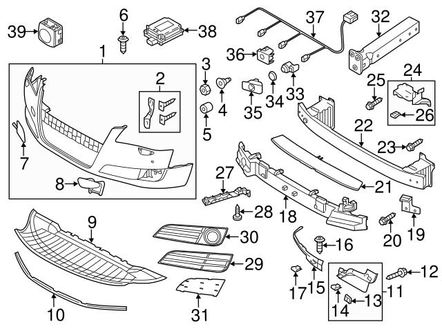 Genuine VW/Audi 4H0971095AF Parking Aid System Wiring Harness - Audi ...
