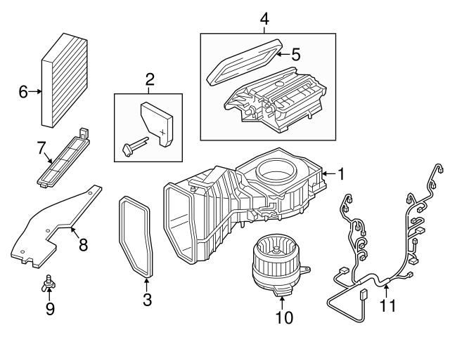 Genuine VW/Audi 4H1820021C Blower Motor; Front - Audi | 4H1820021 ...