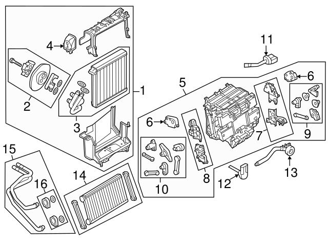 Genuine VW/Audi 4H1898967 A/C Evaporator Core Kit; Front - Audi ...