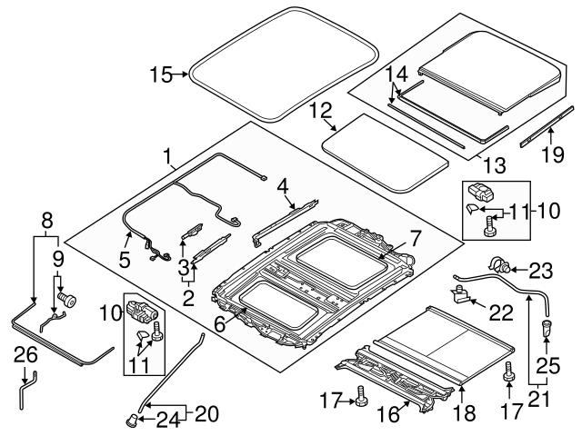 Genuine VW/Audi 4H4877259A Sunroof Cover Bracket - Audi | AU4H4877259A