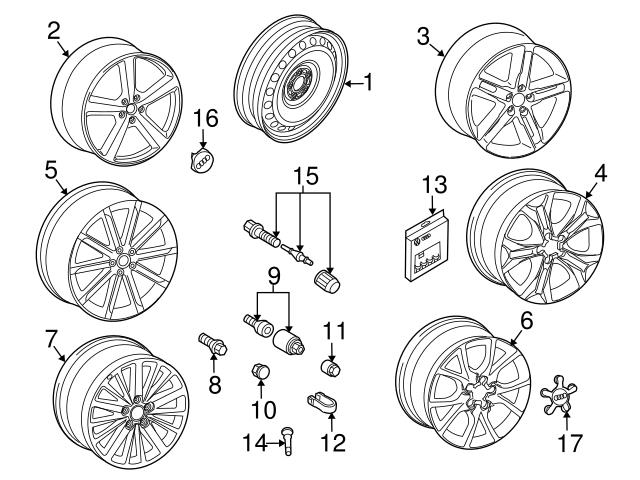 Genuine VW/Audi 4K0071455 Wheel Lock Set - Audi | 8P0071455 AU4K0071455