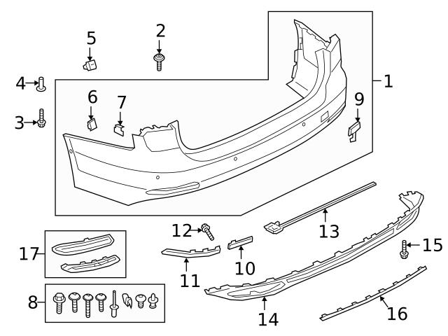 Genuine VW/Audi 4K0098627 Bumper Cover Hardware Kit - Audi | AU4K0098627