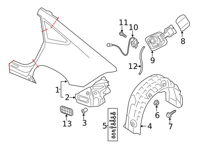 Genuine VW/Audi 4K0098629 Hood Panel Hardware Kit; Left, Right - Audi ...