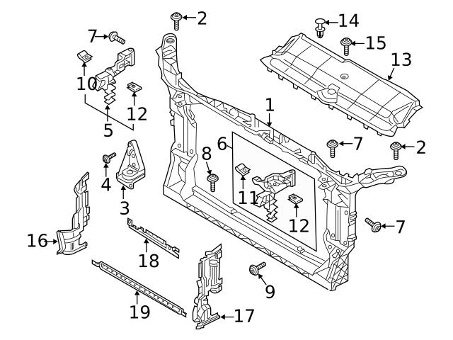 Genuine VW/Audi 4K0121286 Radiator Support Air Deflector; Lower - Audi ...