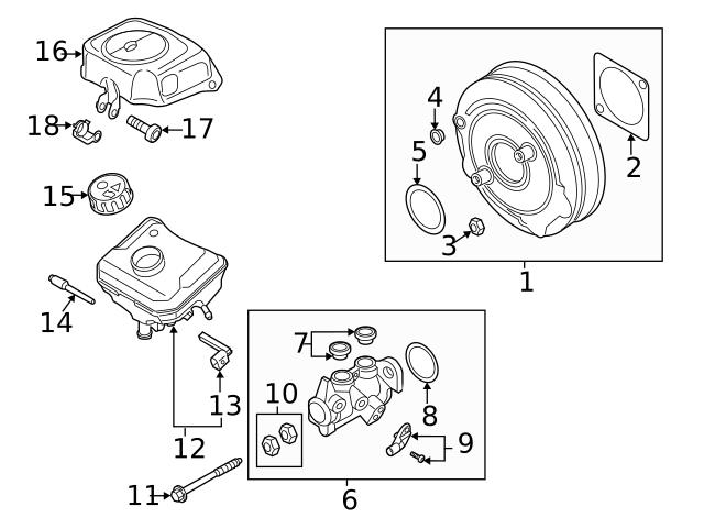 Genuine VW/Audi 4K0612107C Power Brake Booster/Servo - Audi | 4K0612107 ...
