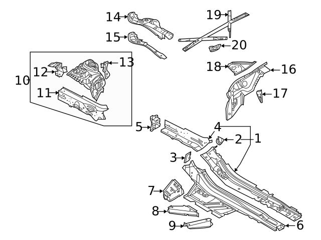 Genuine VW/Audi 4K0805030A Fender Rail Mount Plate; Right - Audi ...