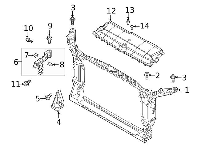 Genuine VW/Audi 4K0805607 Headlight Bracket; Left - Audi | AU4K0805607