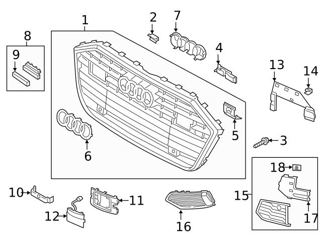 Genuine VW/Audi 4K0807749C9B9 Hood Latch Support; Left - Audi ...