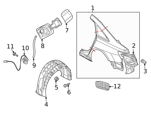 Genuine VW/Audi 4K0809906 Fuel Filler Housing - Audi | AU4K0809906