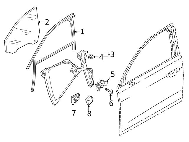 Genuine VW/Audi 4K0837431B Window Channel; Left - Audi | AU4K0837431B
