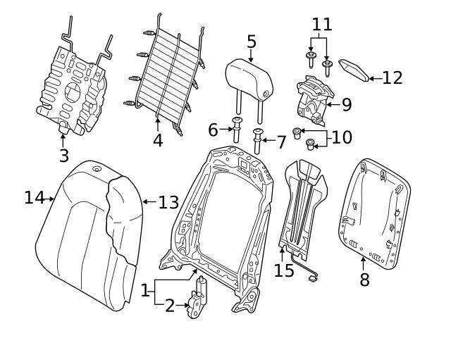 Genuine VW/Audi 4K0882351 Headrest Bracket; Left Rear, Right Rear ...