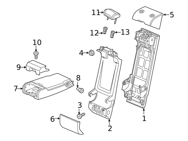Genuine VW/Audi 4K0885855C2UO Seat Armrest Cover; Rear, Upper - Audi ...