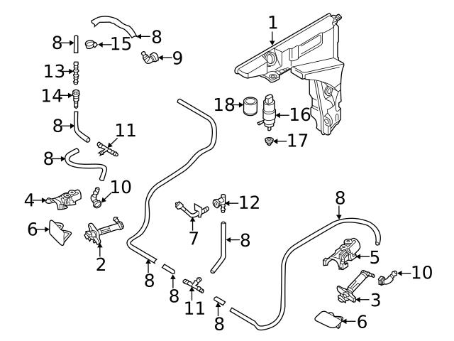 Genuine VW/Audi 4K0955102 Headlight Washer Nozzle; Right - Audi ...