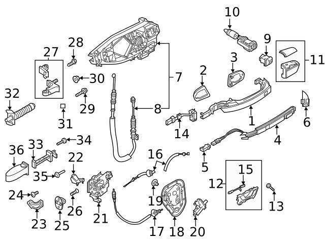Genuine VW/Audi 4K1837015L Door Latch Assembly; Left - Audi | AU4K1837015L