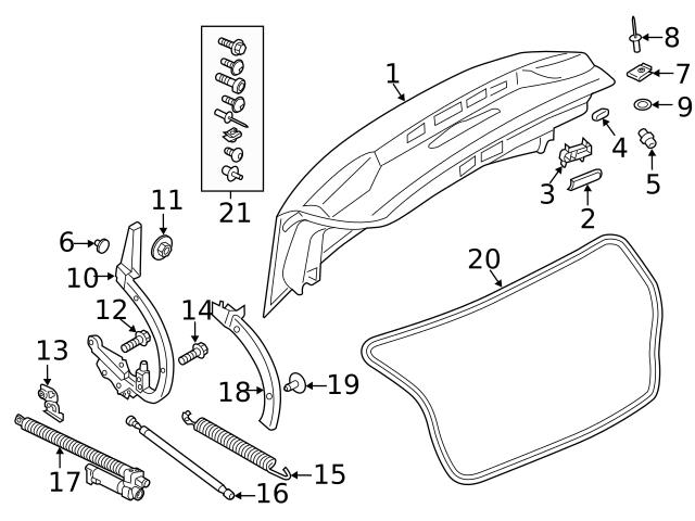 Genuine VW/Audi 4K5098617 Hood Panel Hardware Kit - Audi | AU4K5098617