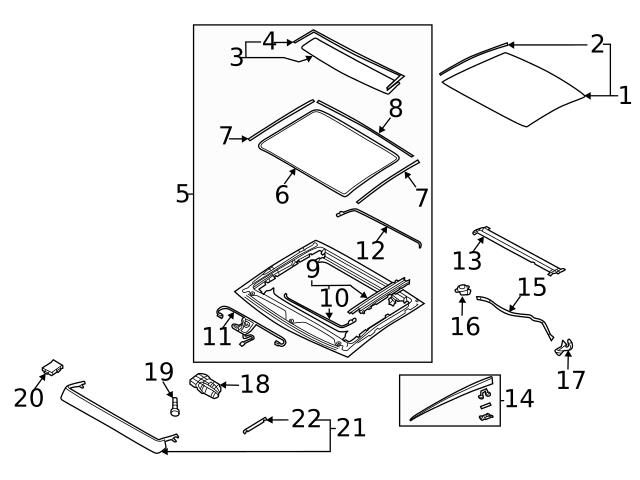 Genuine VW/Audi 4K5877459 Sunroof Glass Seal; Left - Audi | AU4K5877459
