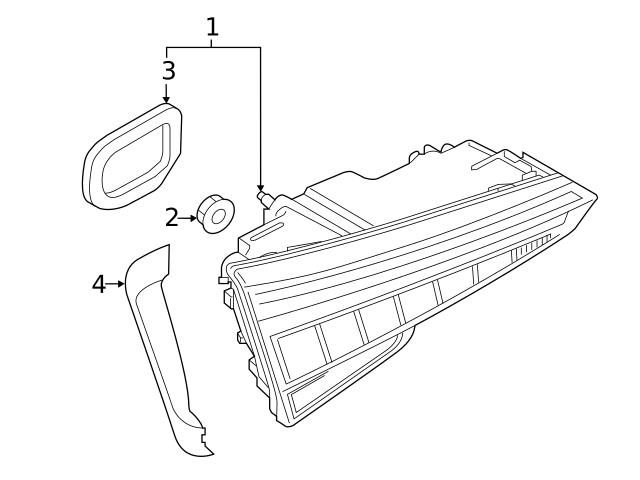 Genuine VW/Audi 4K5945093B Tail Light Assembly; Left Inner - Audi ...