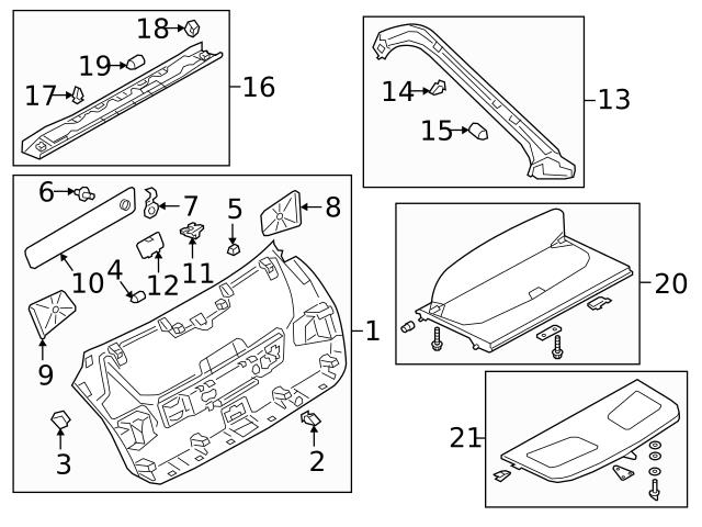 Genuine VW/Audi 4K88676584PK Liftgate Trim Cover; Right - Audi ...