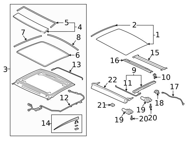 Genuine VW/Audi 4K8898738 Sunroof Guide Jaw - Audi | 4K8898738A AU4K8898738