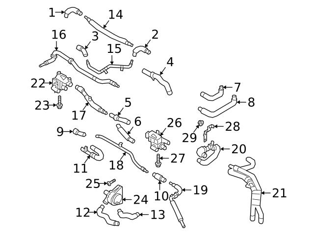 Genuine VW/Audi 4KE122157H Radiator Coolant Hose | AU4KE122157H