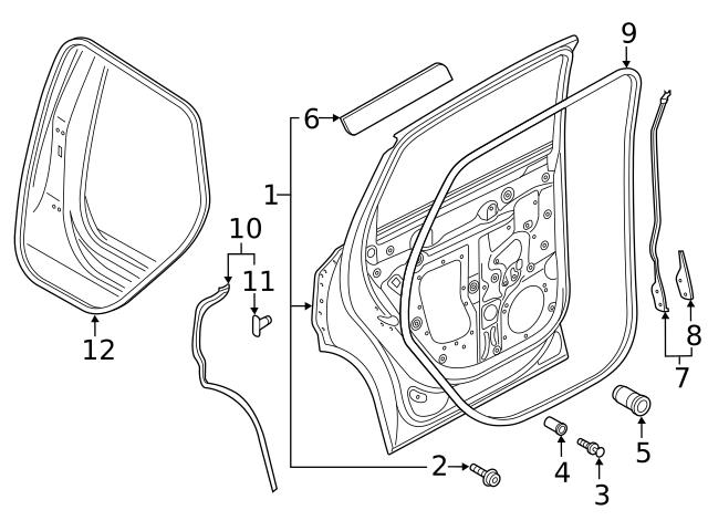 Genuine VW/Audi 4KE839161 Door Seal Retainer Plate; Left | AU4KE839161