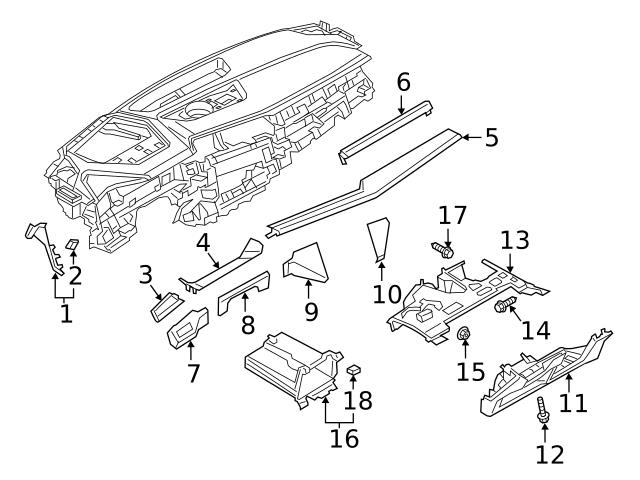 Genuine VW/Audi 4KL880301AEU2 Console Tray | AU4KL880301AEU2