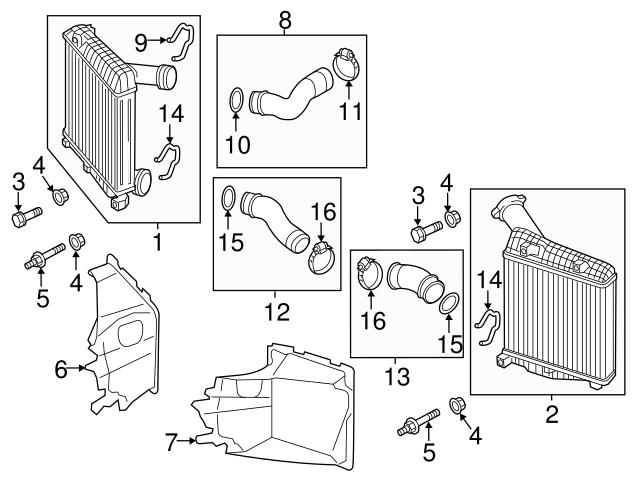 Genuine VW/Audi 4L0117335F Radiator Support Air Duct; Left - Audi ...