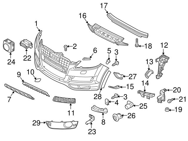 Genuine VW/Audi 4L0807283B Bumper Cover Bracket; Left - Audi ...