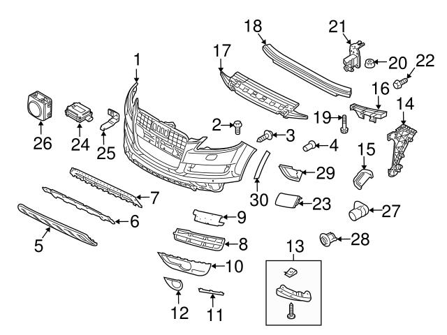 Genuine VW/Audi 4L0807284B Bumper Cover Bracket; Right - Audi ...