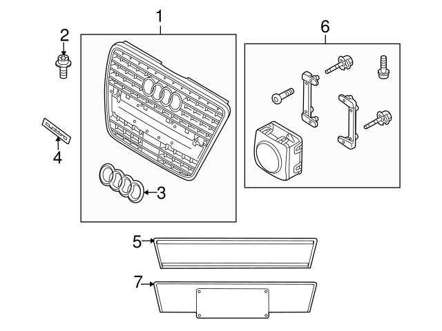 Genuine VW/Audi 4L0807285ET94 License Plate Bracket - Audi ...