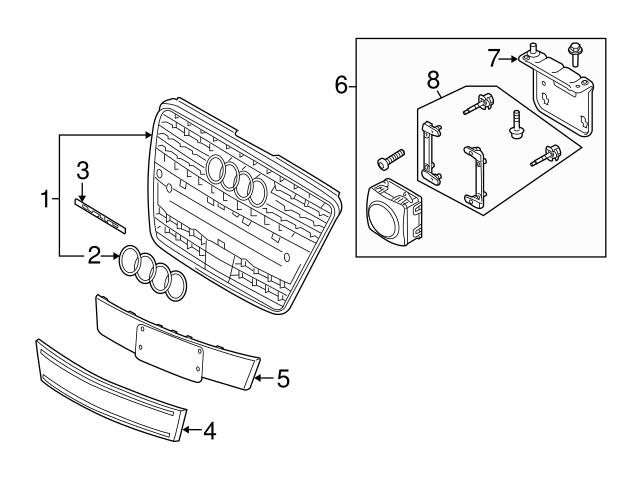 Genuine VW/Audi 4L0807285H1QP License Plate Bracket - Audi ...