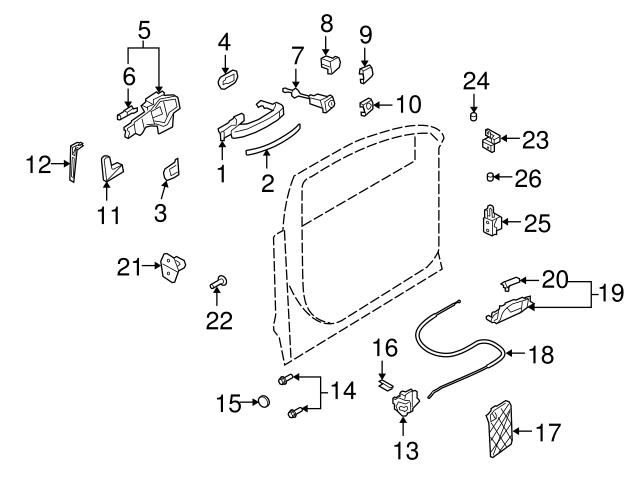 Genuine VW/Audi 4L0837085B Door Latch Cable; Left, Right - Audi ...