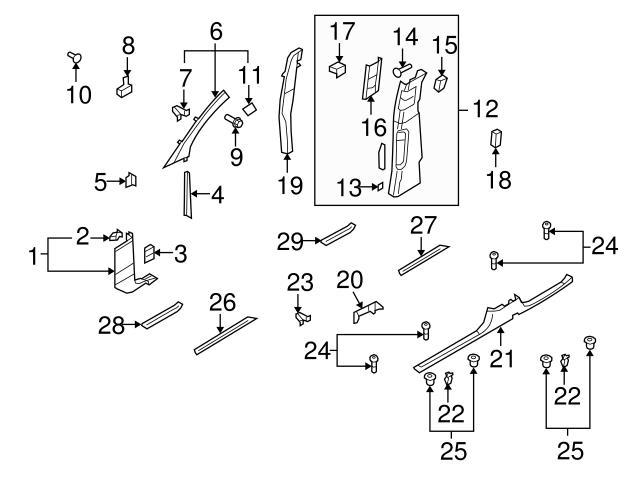 Genuine VW/Audi 4L08536554PK Door Trim Sill Plate Insert Clip; Left ...