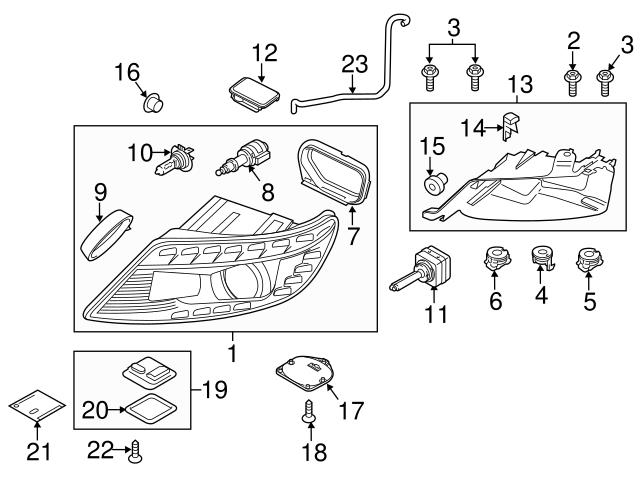 Genuine VW/Audi 4L0941614B Headlight Bracket; Right - Audi | 4L0941614A ...
