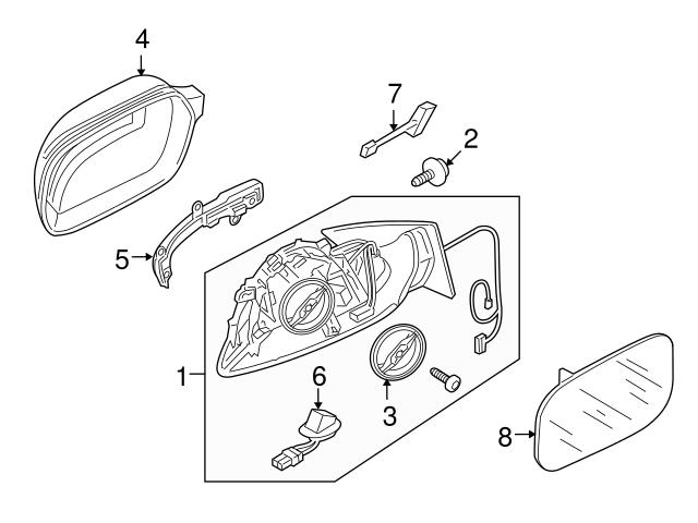 Genuine VW/Audi 4L0949102C Turn Signal Light Housing; Right - Audi ...