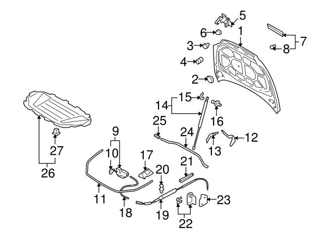 Genuine VW/Audi 4L1823531 Hood Release Cable; Front - Audi | AU4L1823531